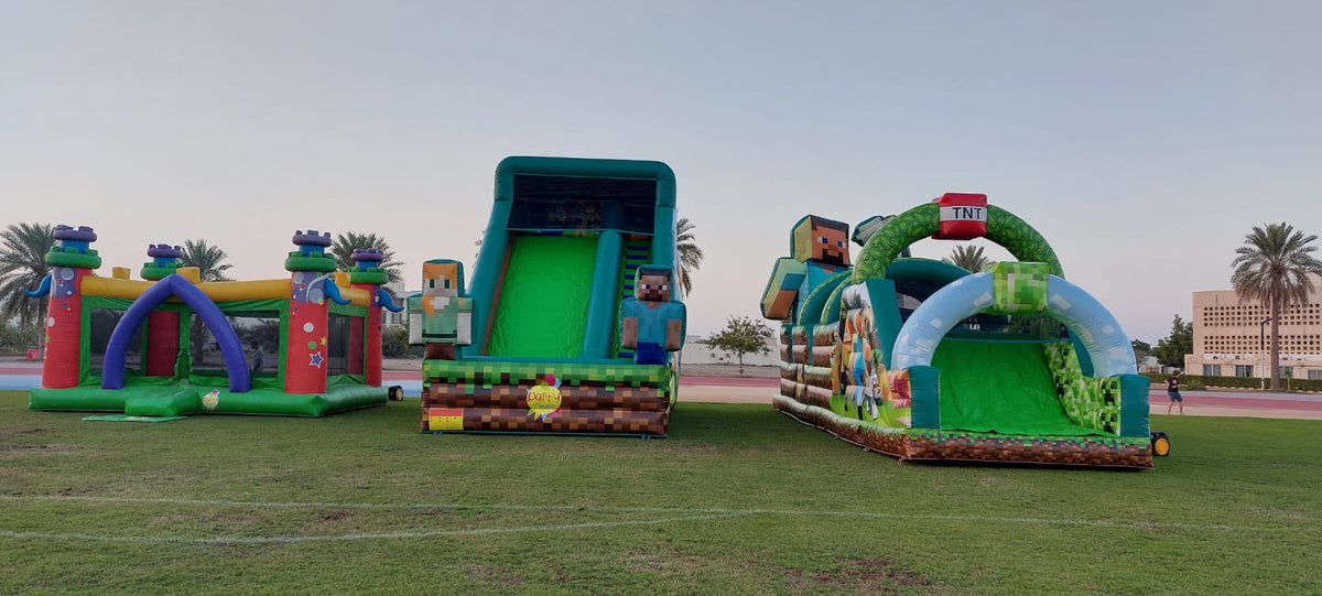 Inflatable/Minecraft Obstacle Course (12mx3mx5.5m) | Party Fever Oman