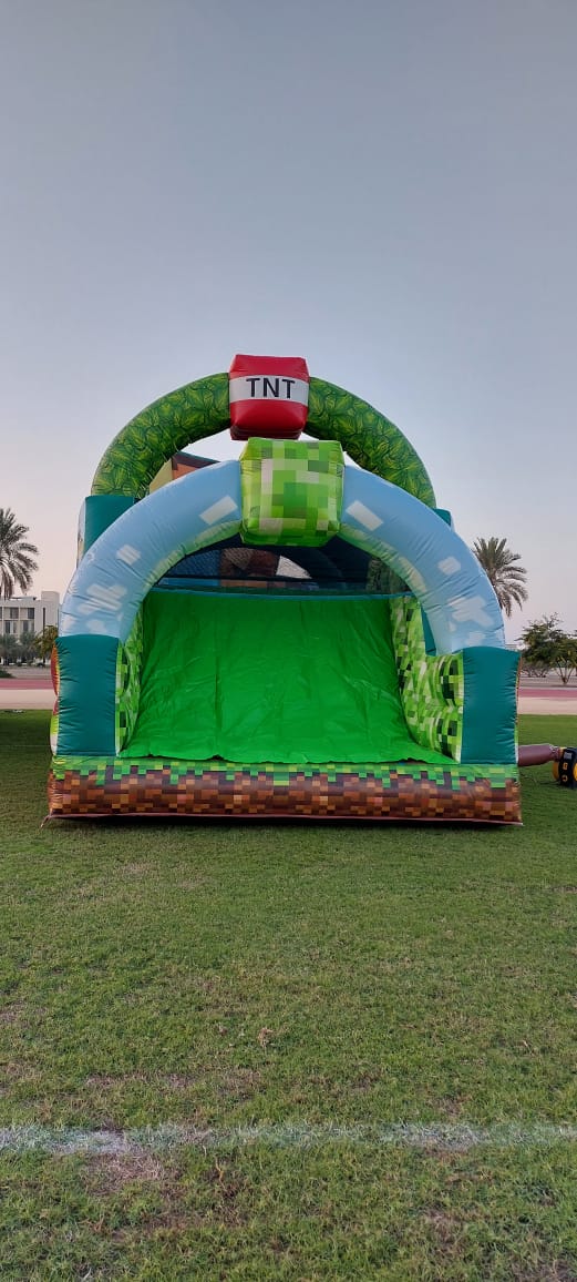 Inflatable/Minecraft Obstacle Course (12mx3mx5.5m) | Party Fever Oman