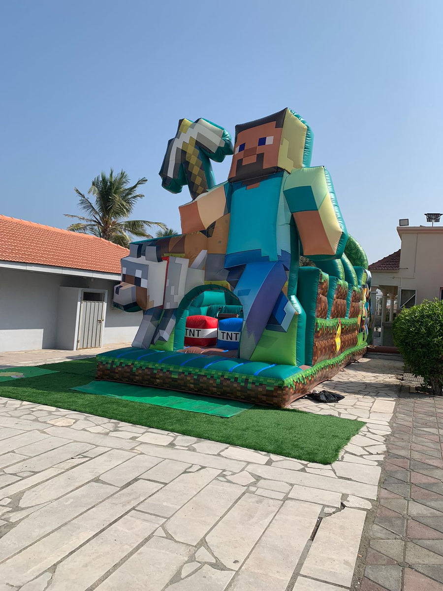 Inflatable/Minecraft Obstacle Course (12mx3mx5.5m) | Party Fever Oman